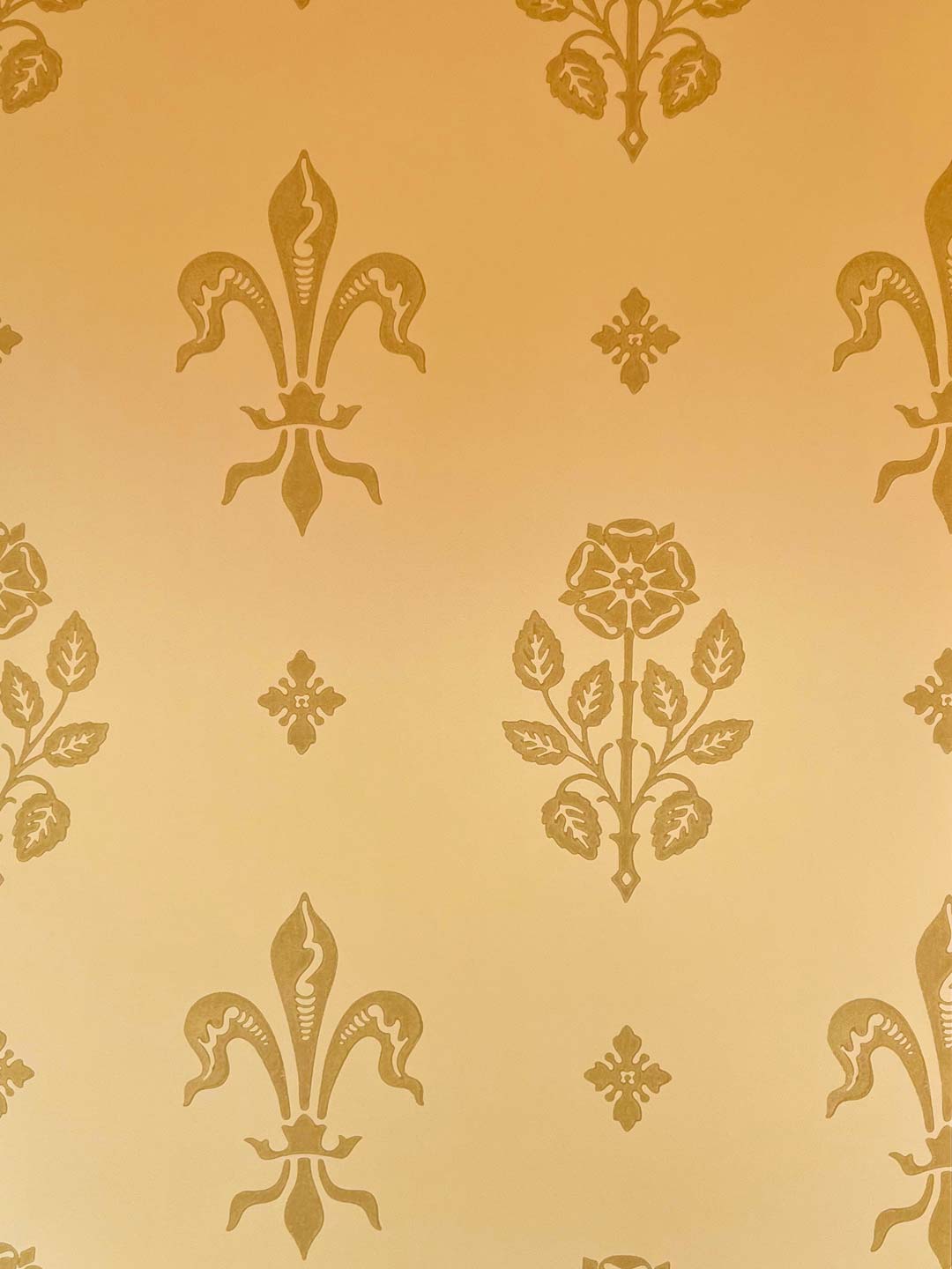 Watts 1874 Rose and Fleur-de-Lys Wallpaper: Luxury Gothic Wallpaper